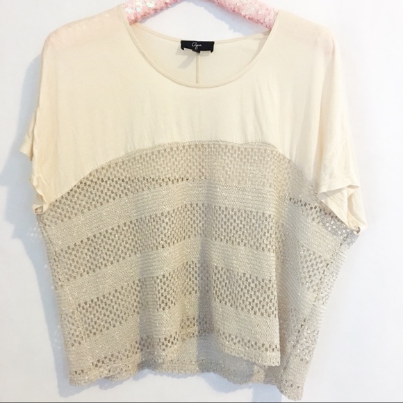 Aqua | Tops | Aqua Mesh Bottom Tee | Poshmark